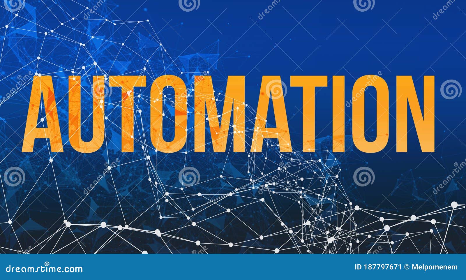 Automation Theme with Abstract Network Lines Stock Image - Image of ...