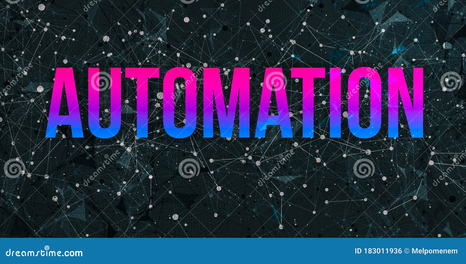 Automation Theme with Abstract Network Patterns Stock Illustration ...