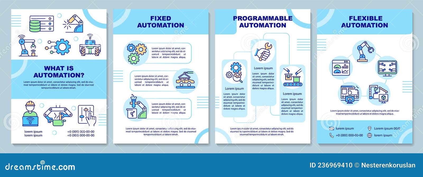 Automation Types Brochure Template Stock Vector - Illustration of ...