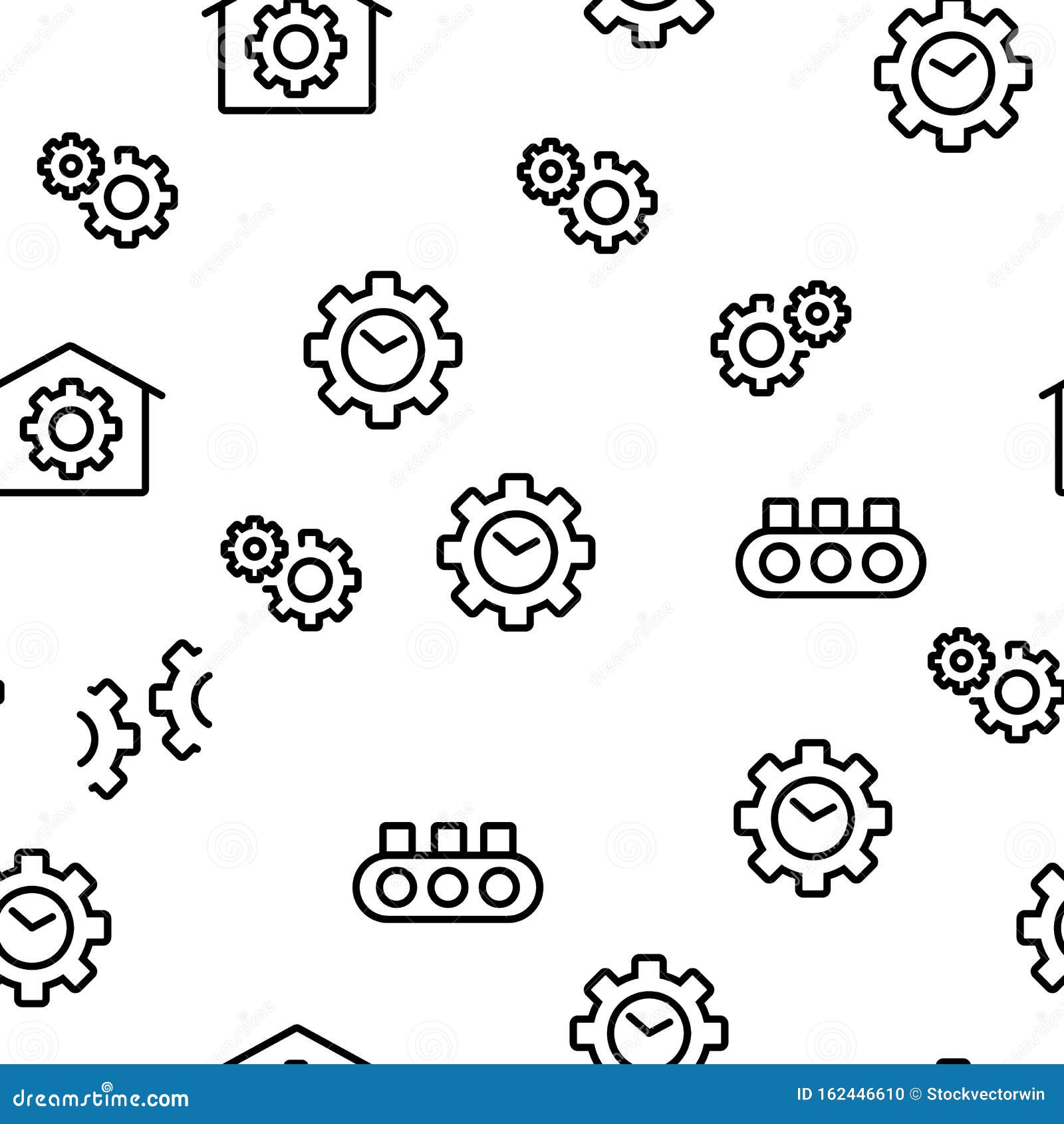 Automation Vector Seamless Pattern Stock Vector - Illustration of ...