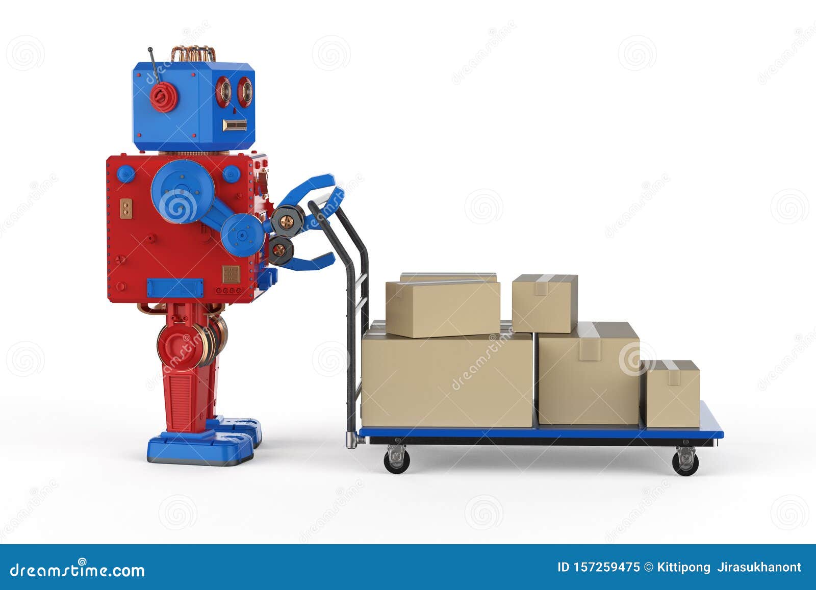 Robot With Cardboard Box Stock Photography | CartoonDealer.com #18847088