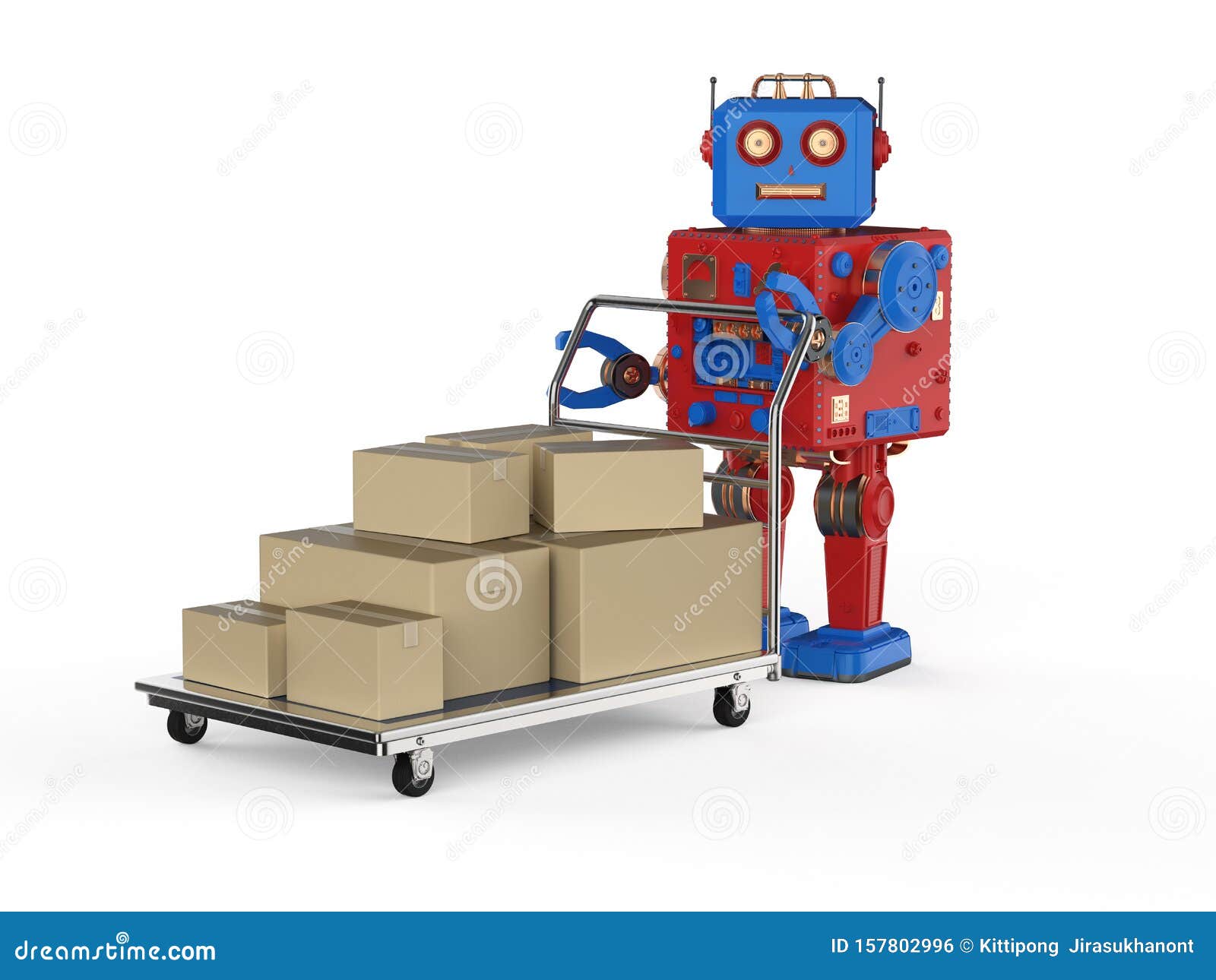 Robot With Cardboard Box Stock Photography | CartoonDealer.com #18847088
