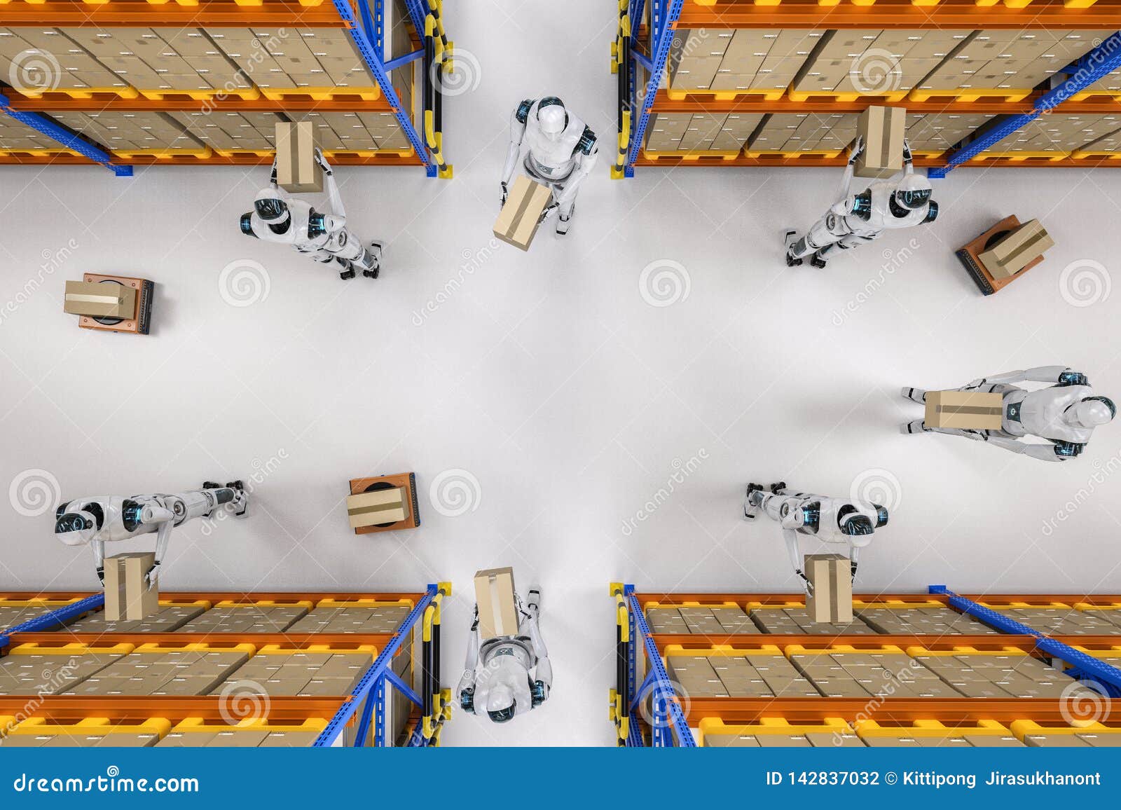 Automation Warehouse Processes. Smart Logistic Cartoon Vector ...
