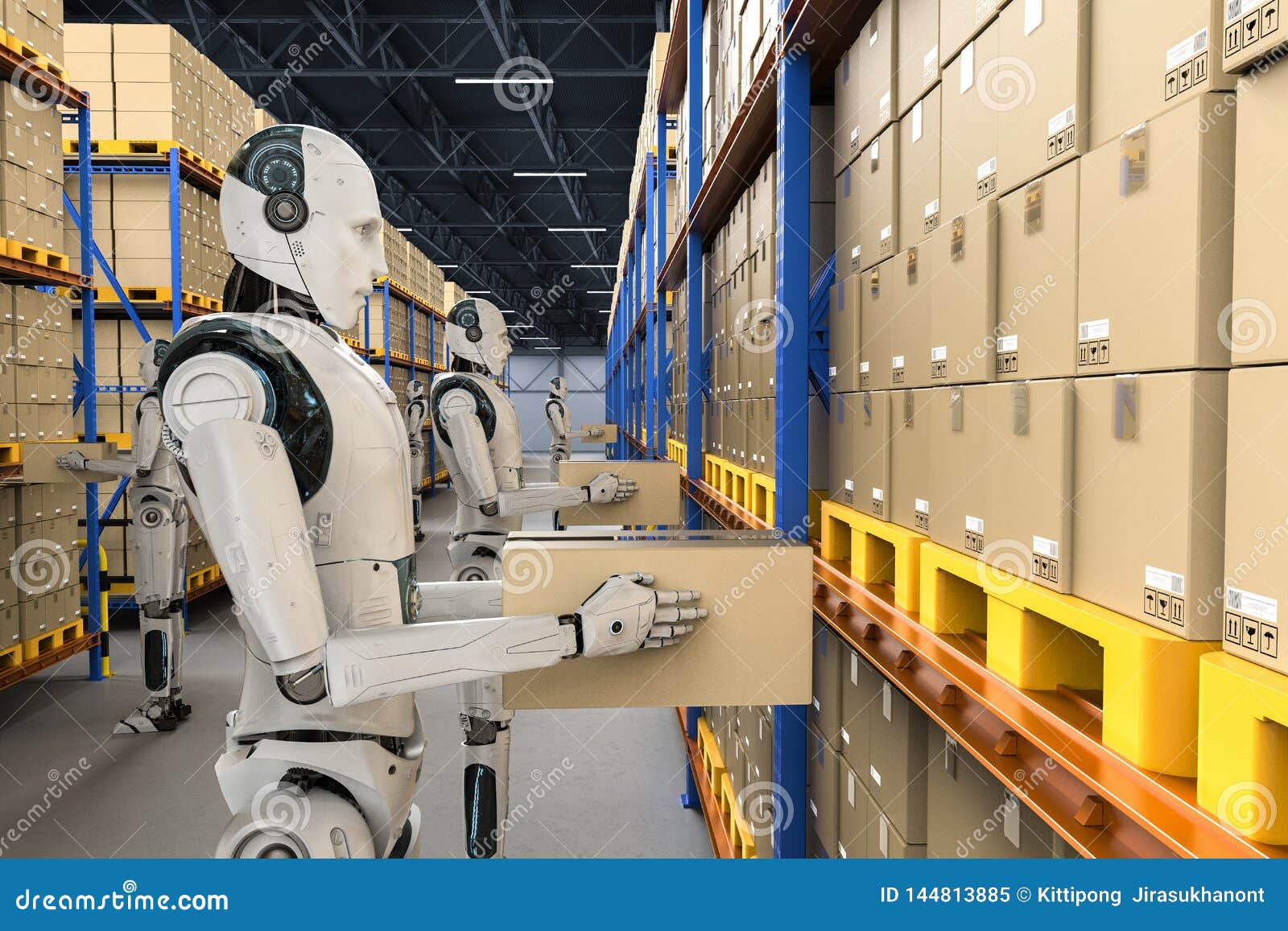 Automation Warehouse Concept Stock Illustration - Illustration of ...