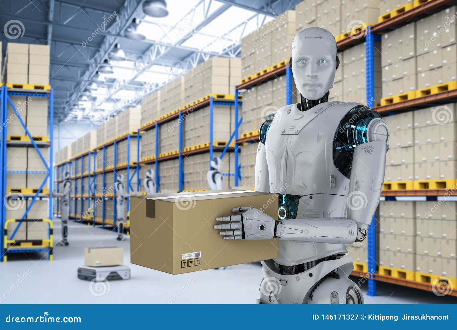 Automation Warehouse Concept Stock Image - Image of cyborg, lading ...