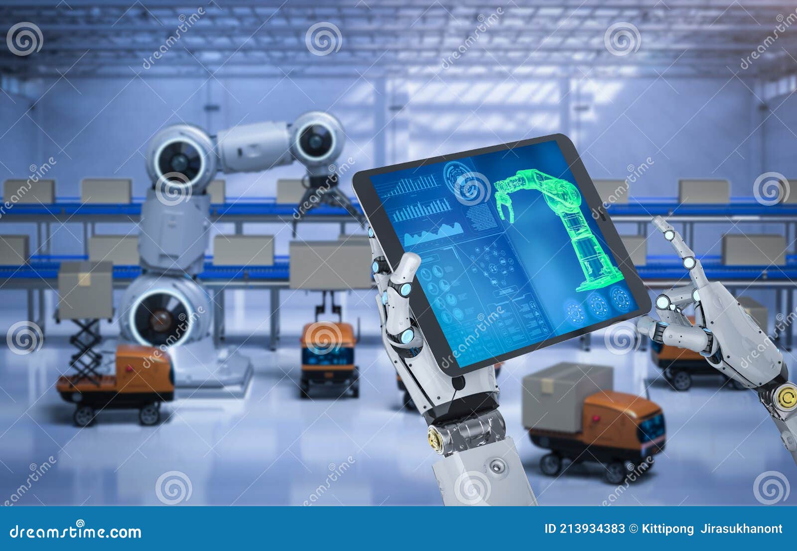 Automation Warehouse Processes. Smart Logistic Vector Illustration ...