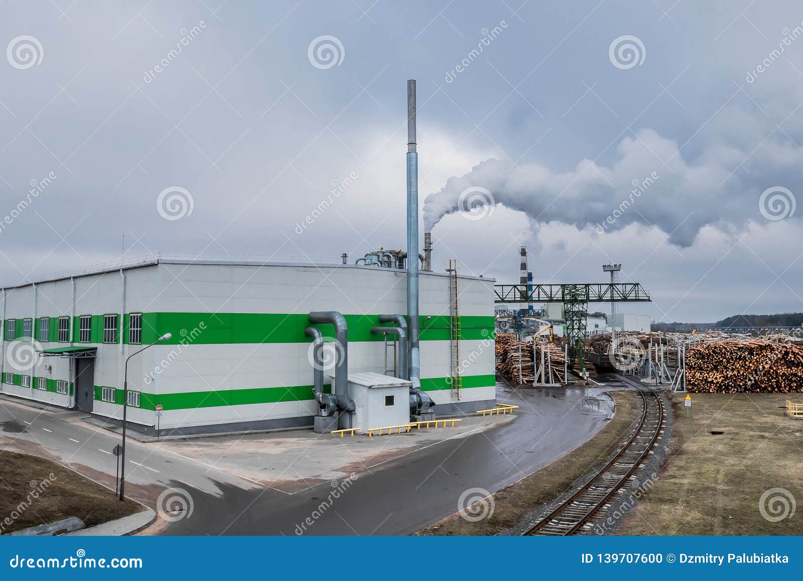 Automation Wood Factory. Wood Processing Factory Stock Photo - Image of ...