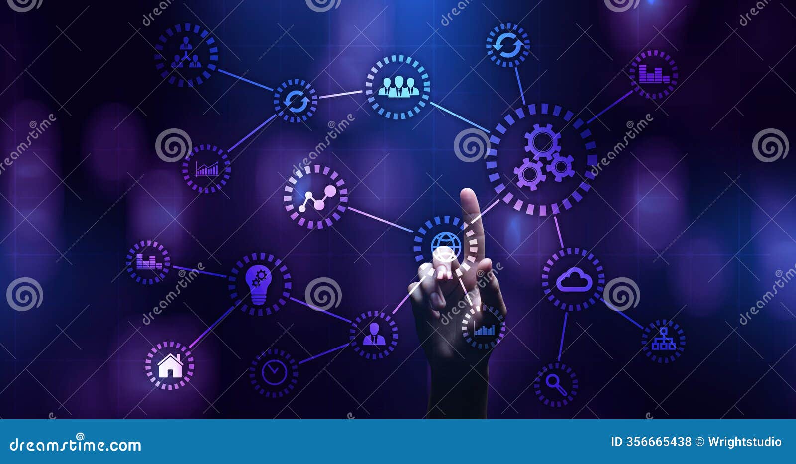 Automation Work Flow Business Process Optimisation Smart Industry Modern Manufacturing Concept ...