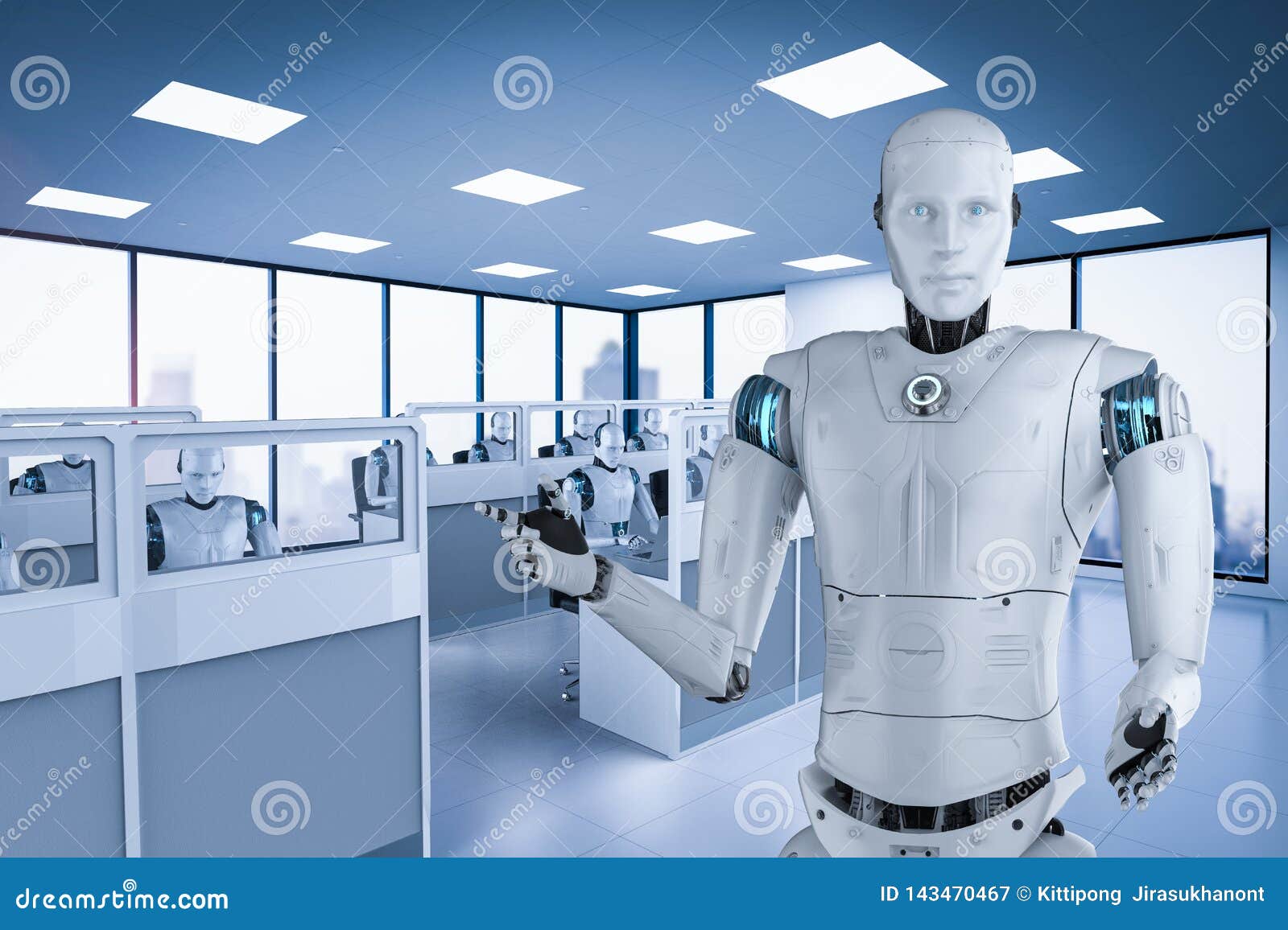 Automation worker concept stock image. Image of computer - 143470467