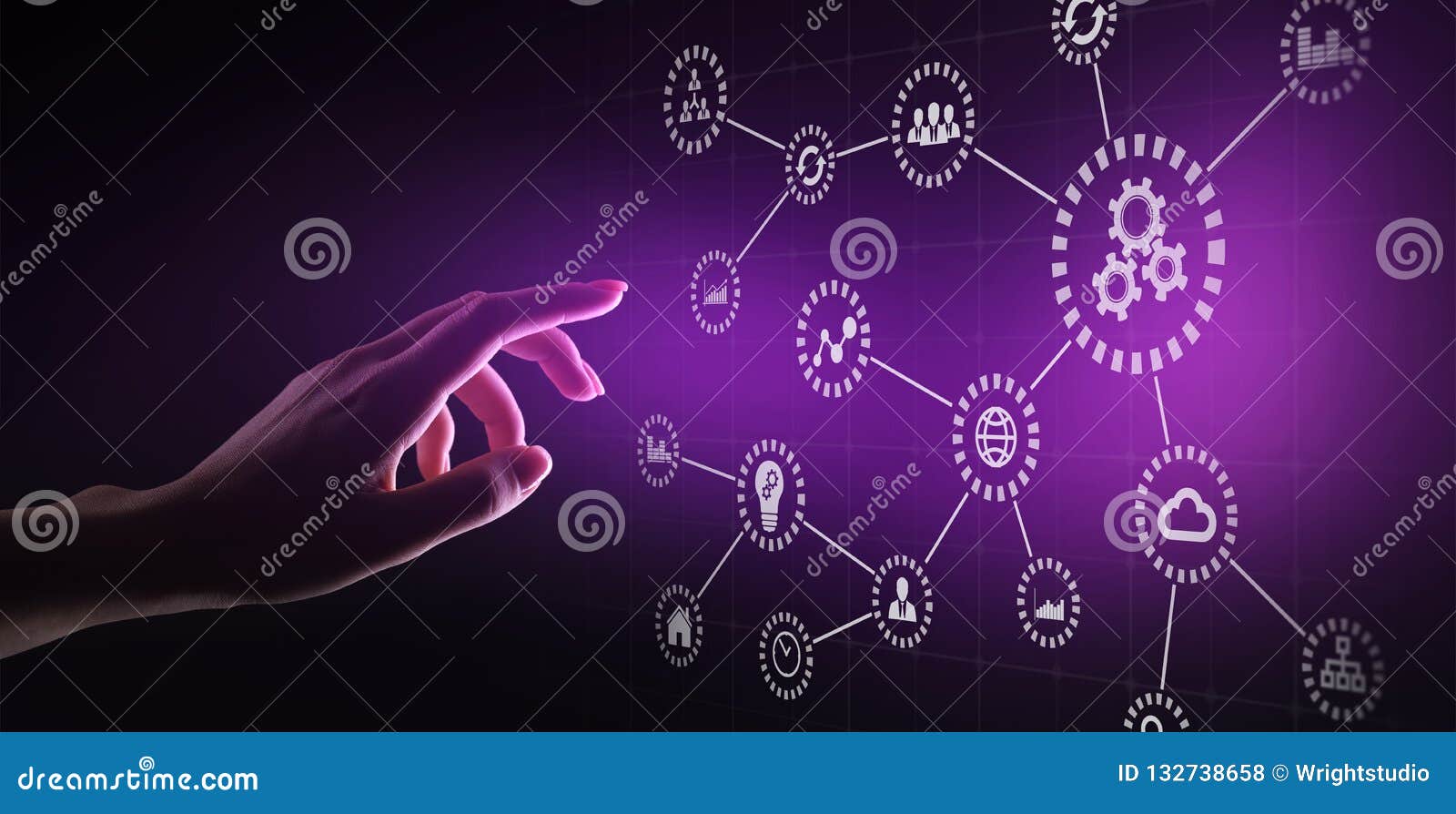 Automatisering, Industrie 4 0, IOT, Internet Van Dingenconcept Op Het ...