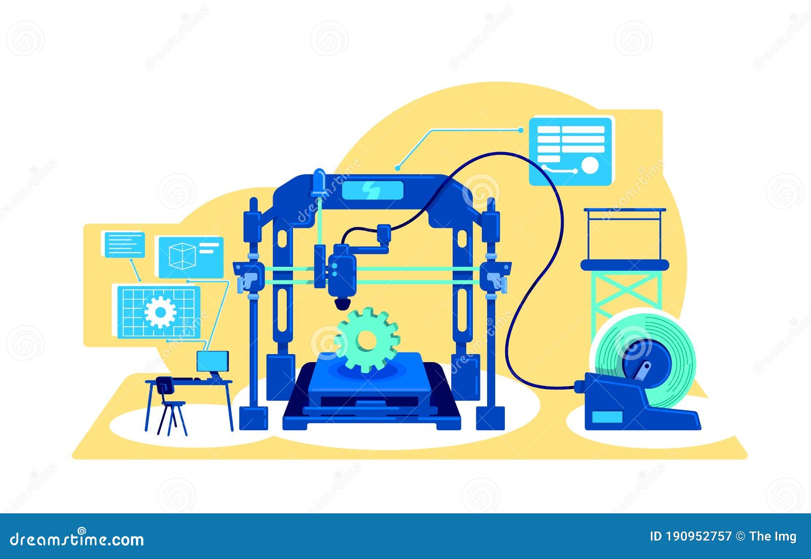Automatization of Production Flat Concept Vector Illustration Stock ...