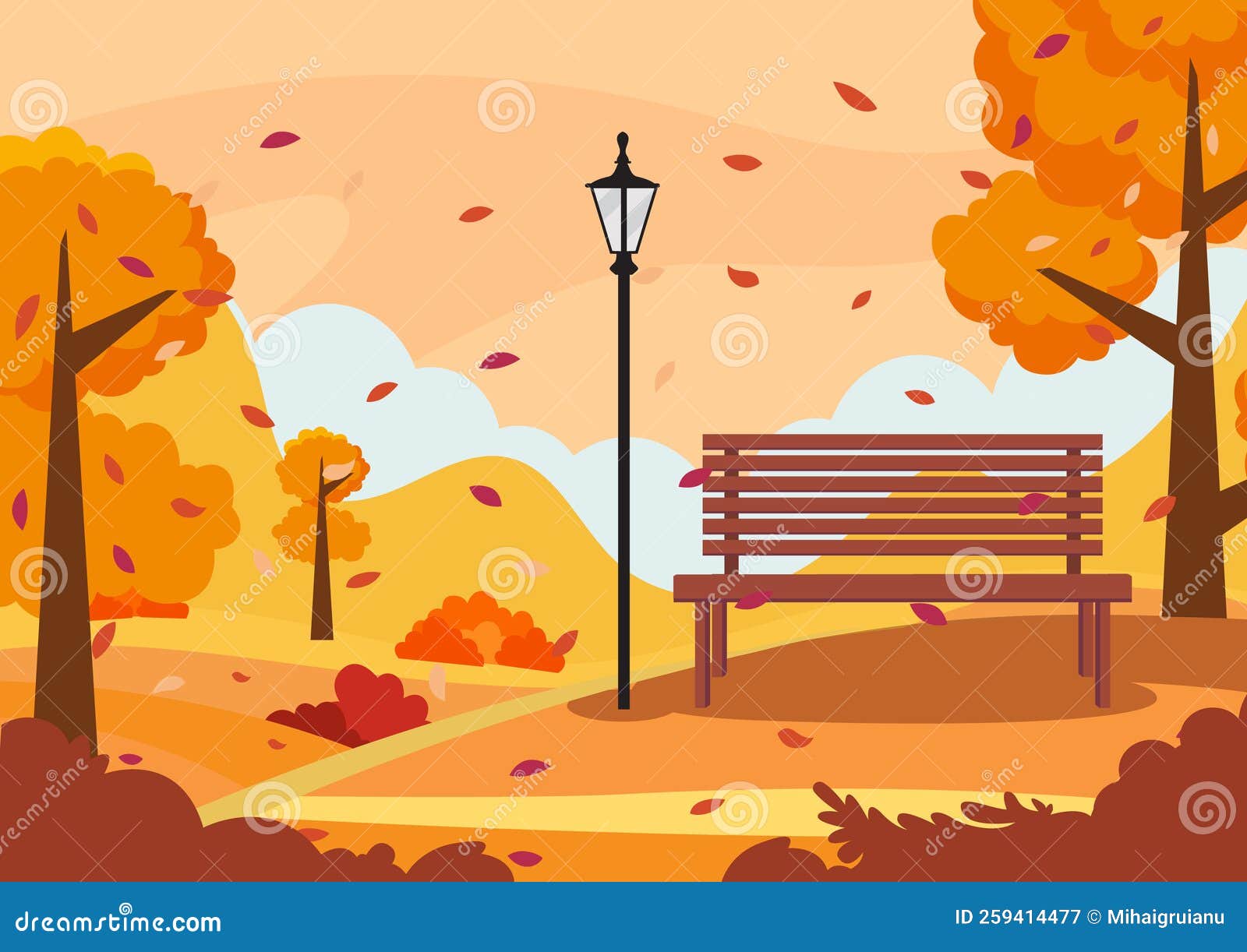 Automne Paysage Panorama Vectoriel Illustration Automne Paysage ...