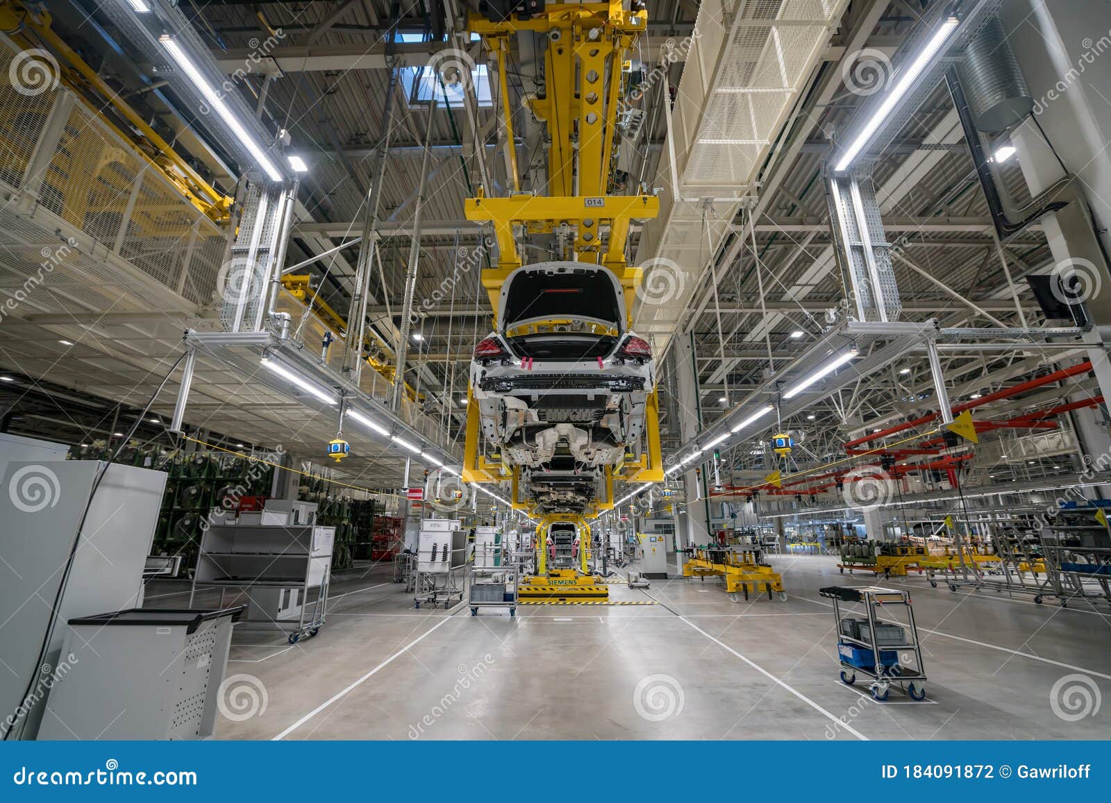 Automobile Assembly Line Production Stock Photo - Image of plant ...