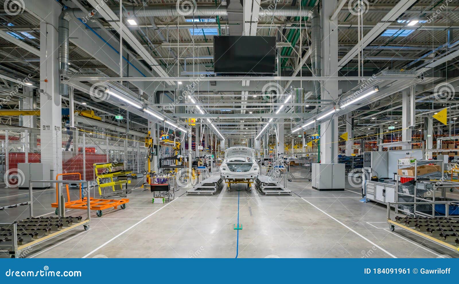 Automobile Assembly Line Production Stock Image - Image of industry ...