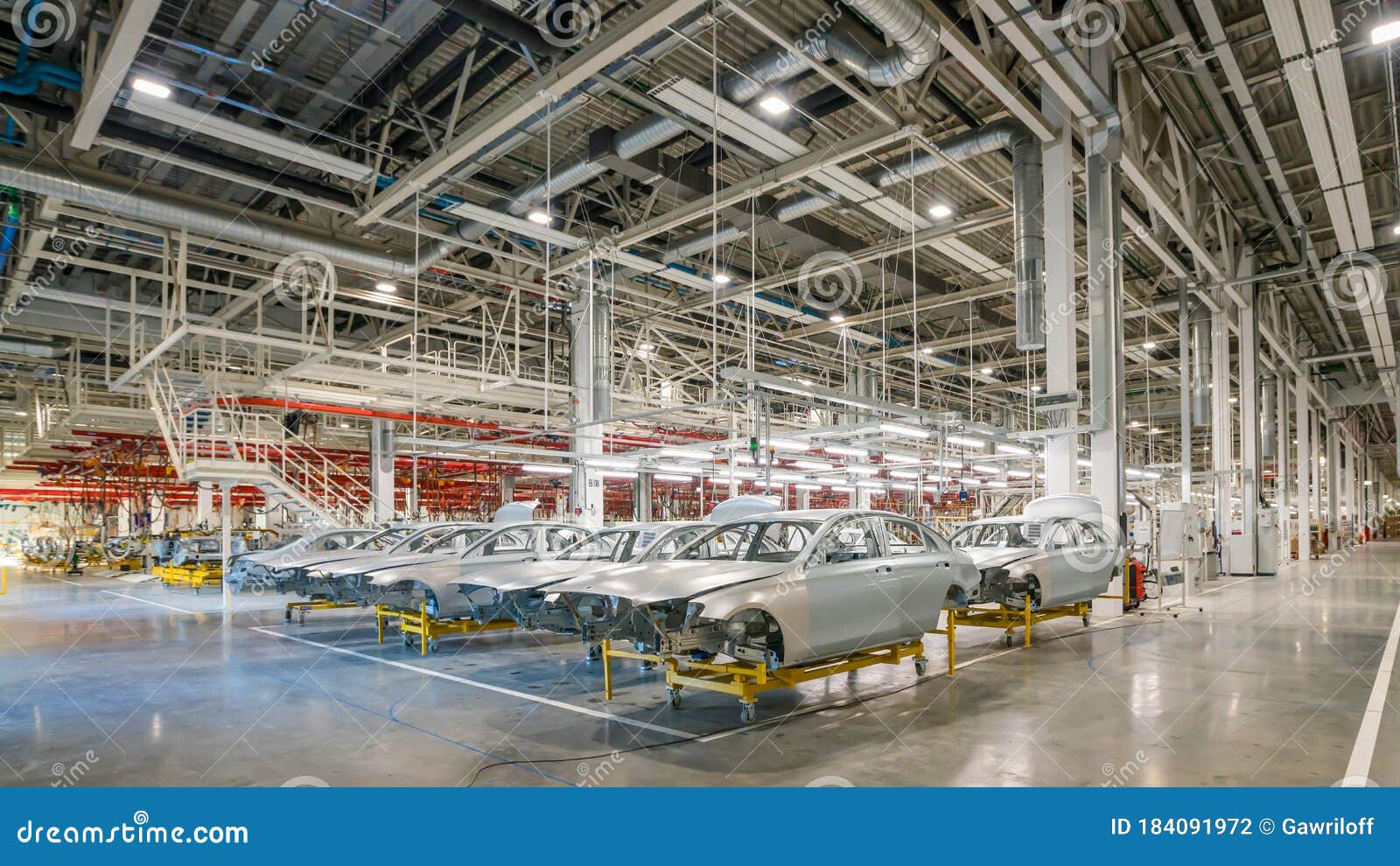 Automobile Assembly Line Production Stock Photo - Image of metallic ...