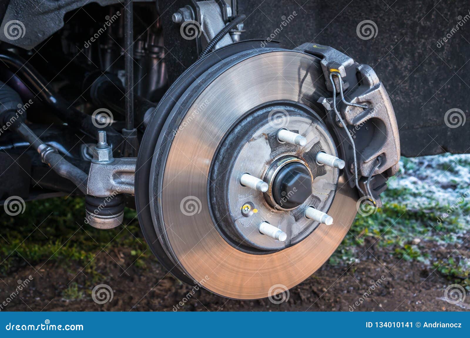 Automobile Braking System and Brake Disk with Support Stock Image ...