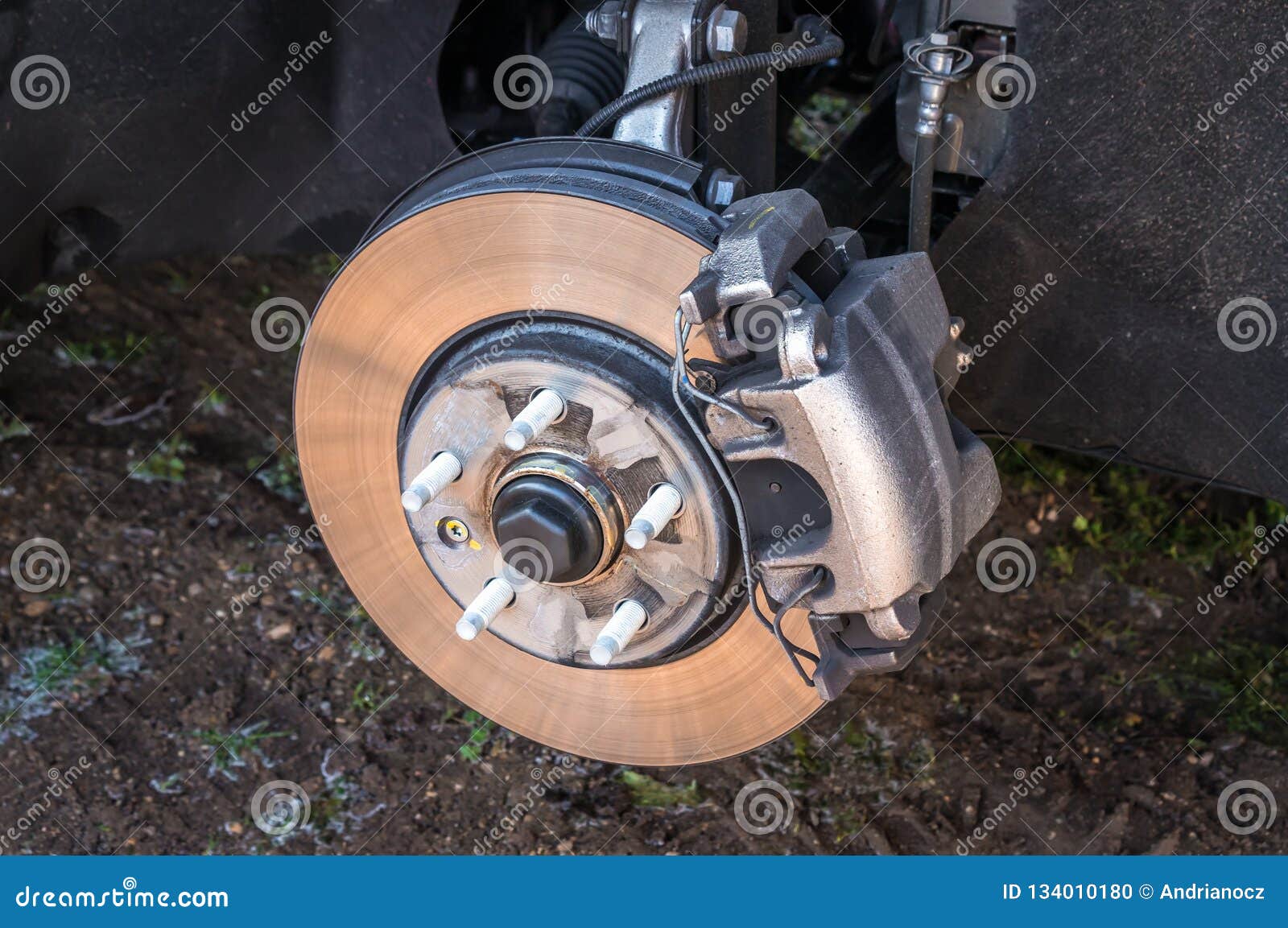 Automobile Braking System and Brake Disk with Support Stock Photo ...