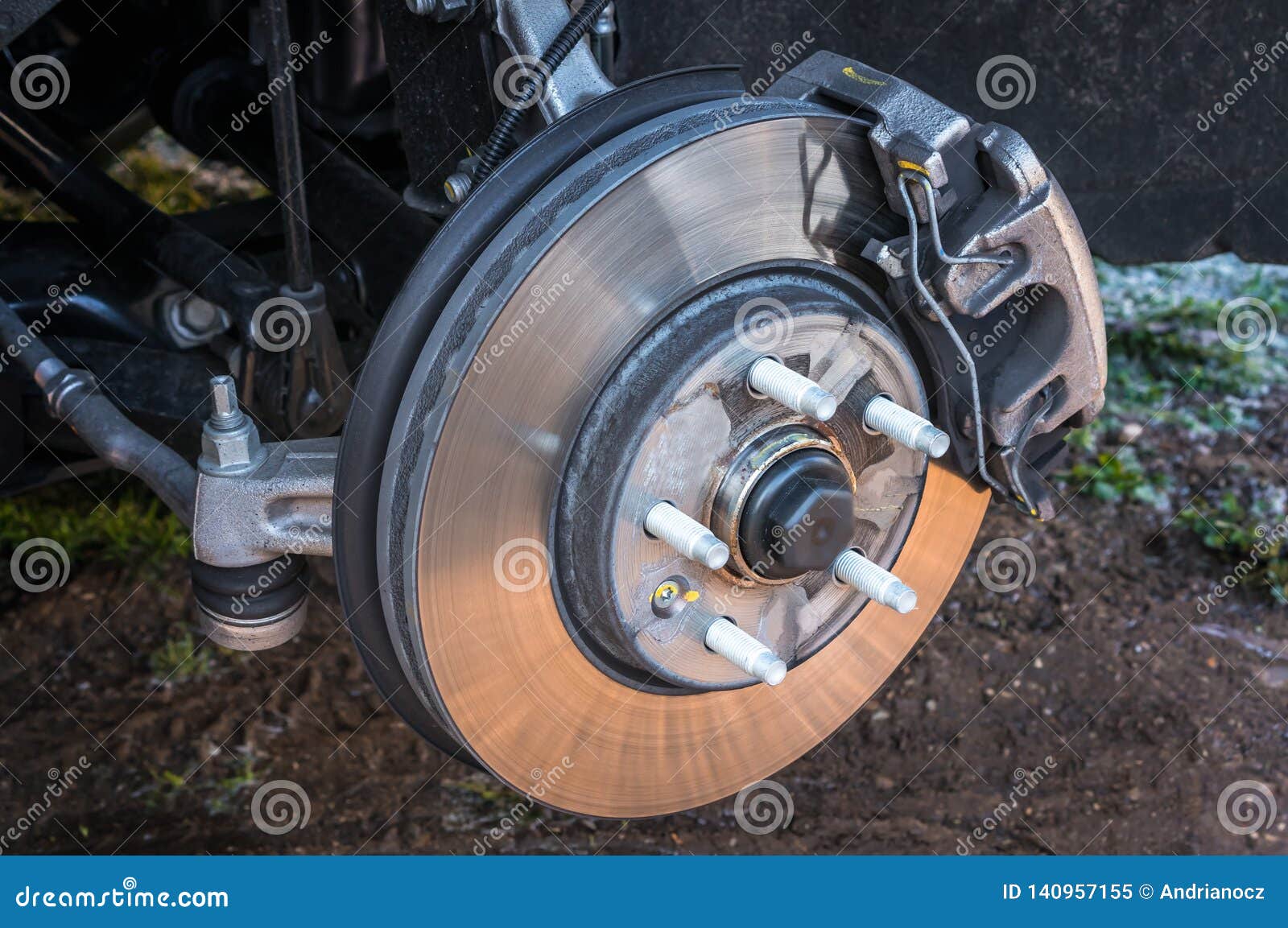 Automobile Braking System and Brake Disk with Support Stock Image ...