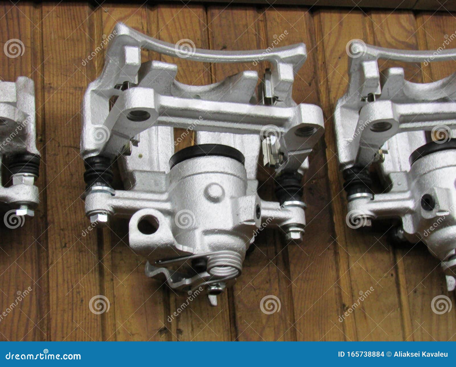 Automobile Braking System. New Brake Caliper with Brake Pad Stock Photo ...