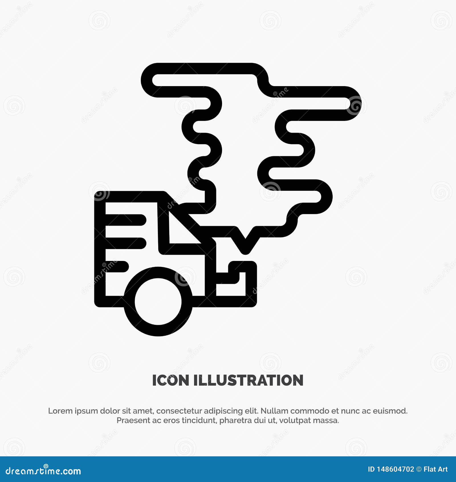 Automobile, Car, Emission, Gas, Pollution Line Icon Vector Stock Vector ...