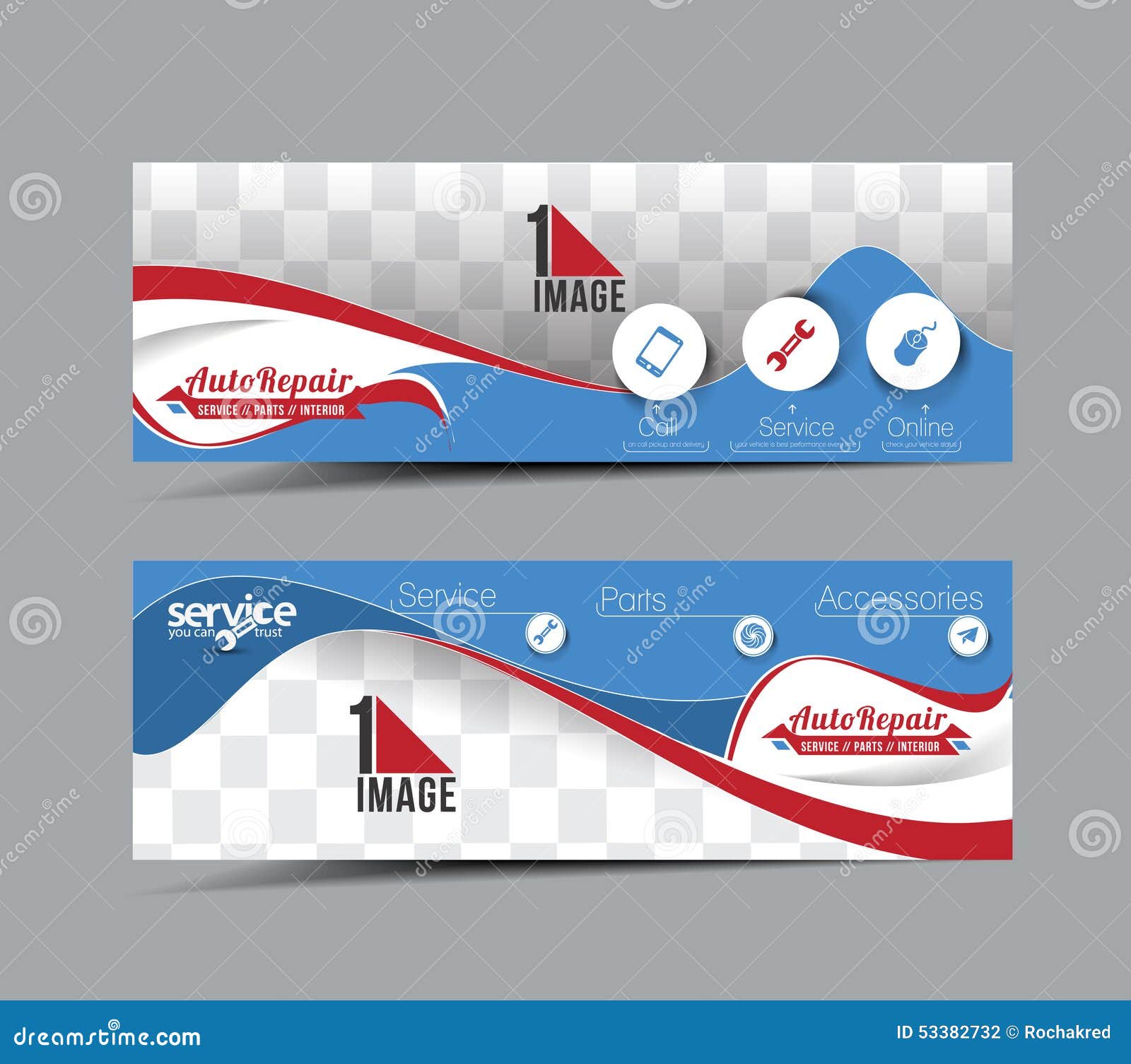 Automobile Center Banner stock illustration. Illustration of elements ...