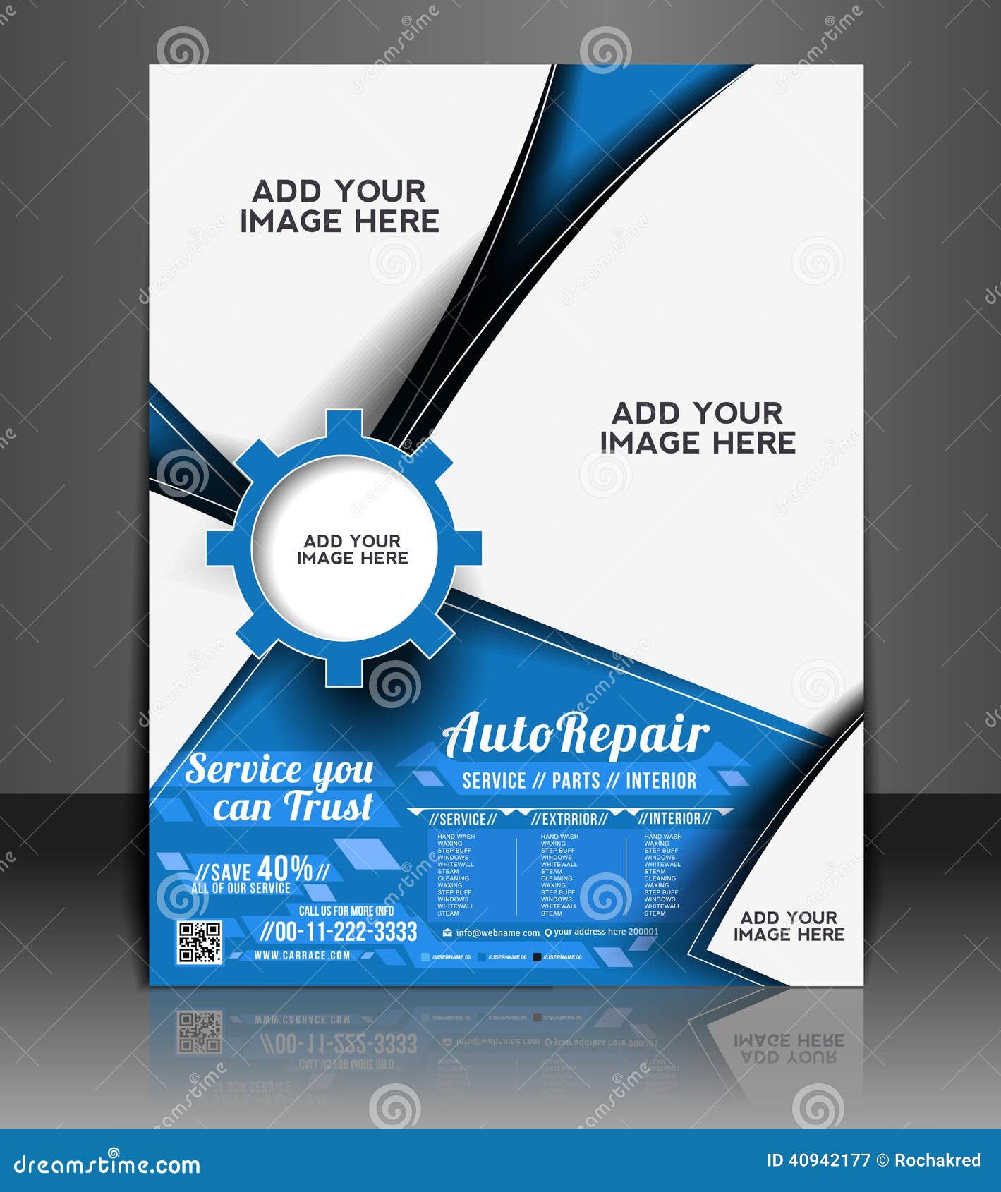 Automobile Center Flyer stock illustration. Illustration of motor ...