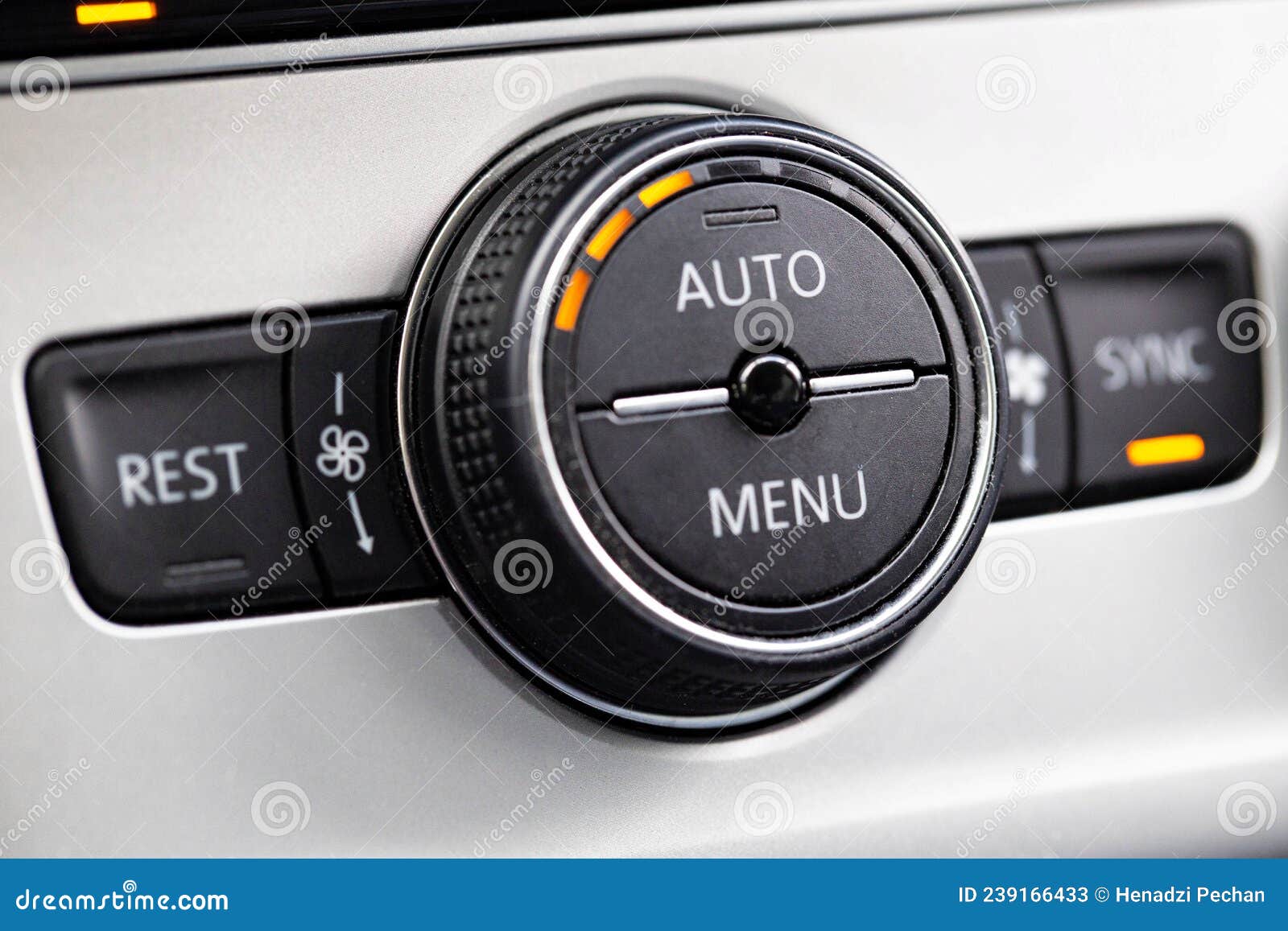 Automobile Climate Control Regulator. Air Temperature in the Car, Macro ...
