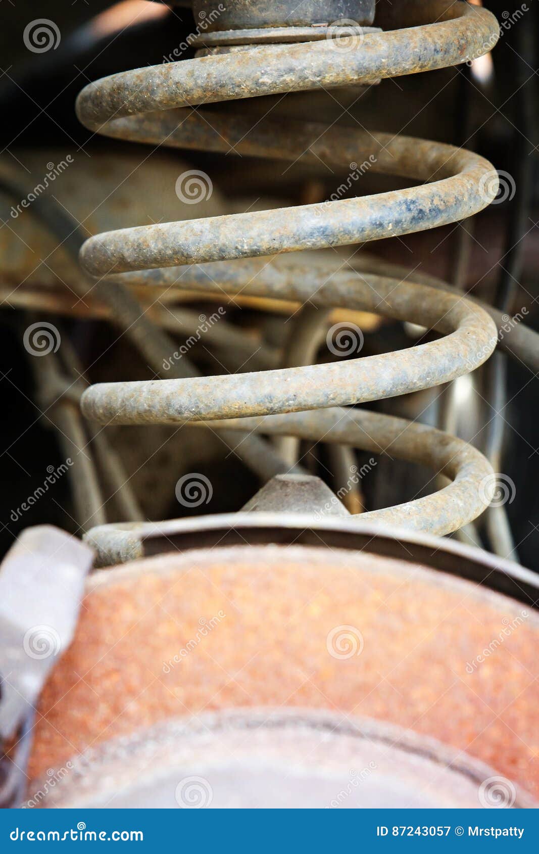 Automobile coil spring stock image. Image of color, front - 87243057