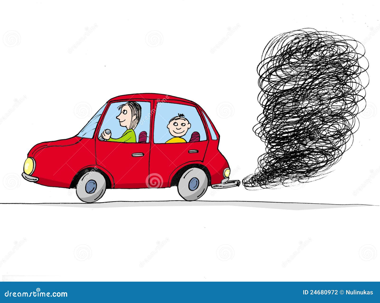 Automobile Con Fumo, Fumetto Illustrazione di Stock - Illustrazione di ...