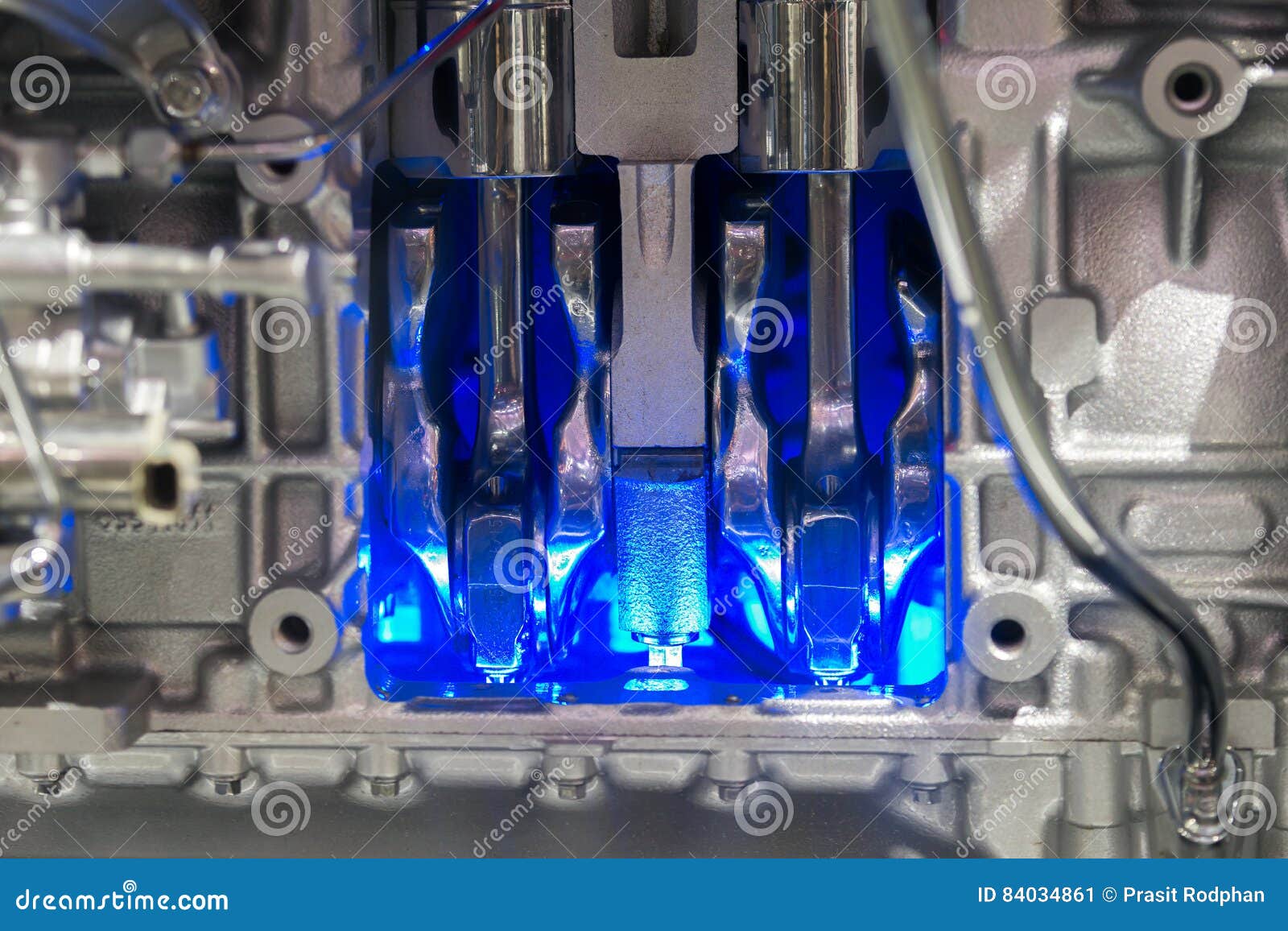 Automobile Cylinder Block and Car Piston Engine View. Close Up P Stock ...