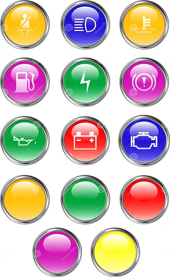 Automobile Dashboard Buttons Stock Vector - Illustration of brakes ...