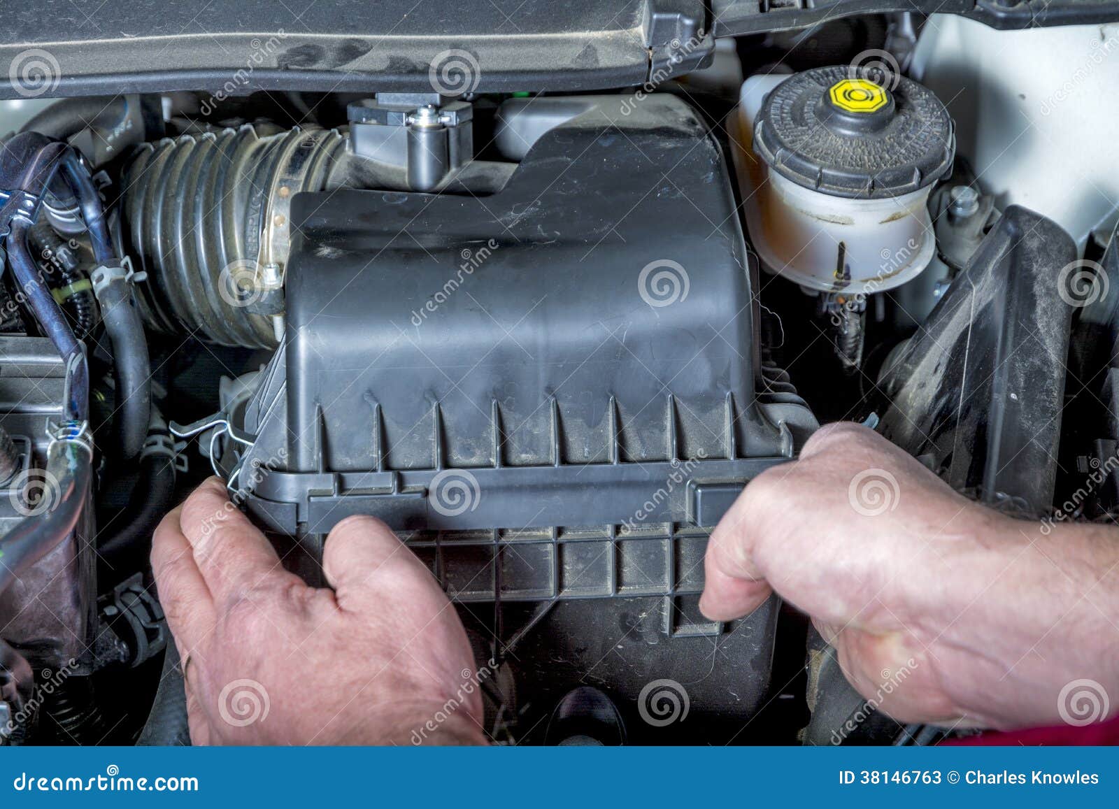 Automobile Engine Compartment Stock Image - Image of cleaner, repair ...