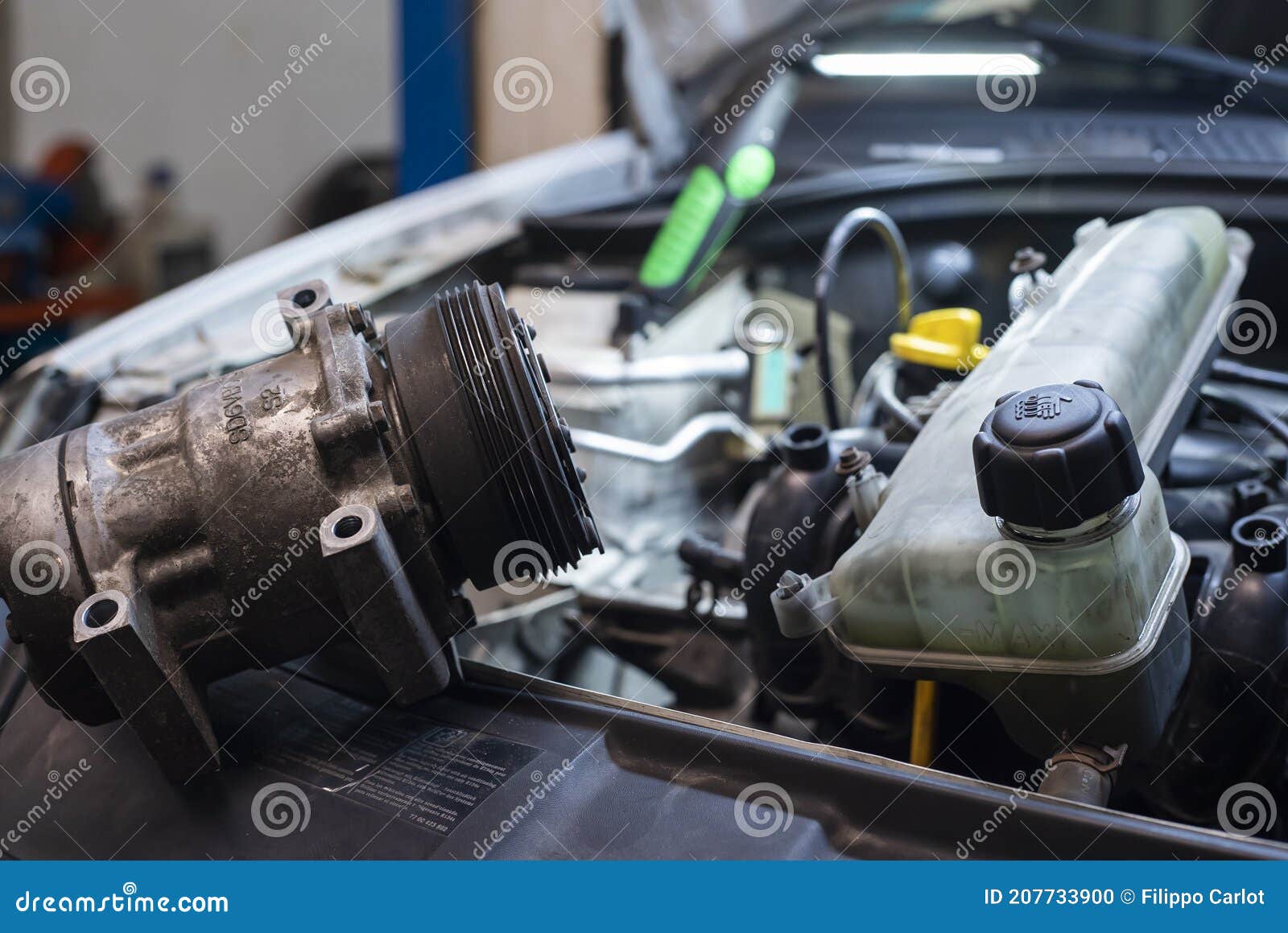Automobile Engine with Disassembled Parts 3 Stock Photo - Image of ...