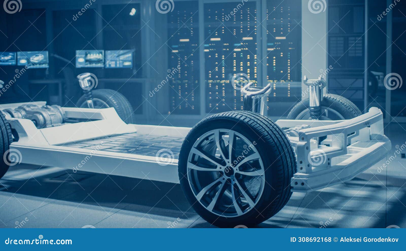 Automobile Engineers Discussing and Designing Electric Car Chassis ...