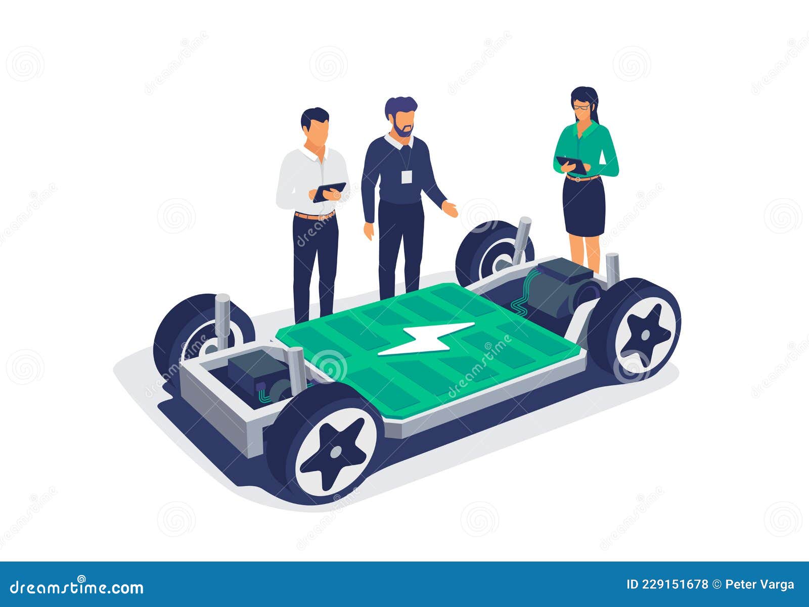 Automobile Engineers Working On Electric Car Battery Cell Pack Platform ...