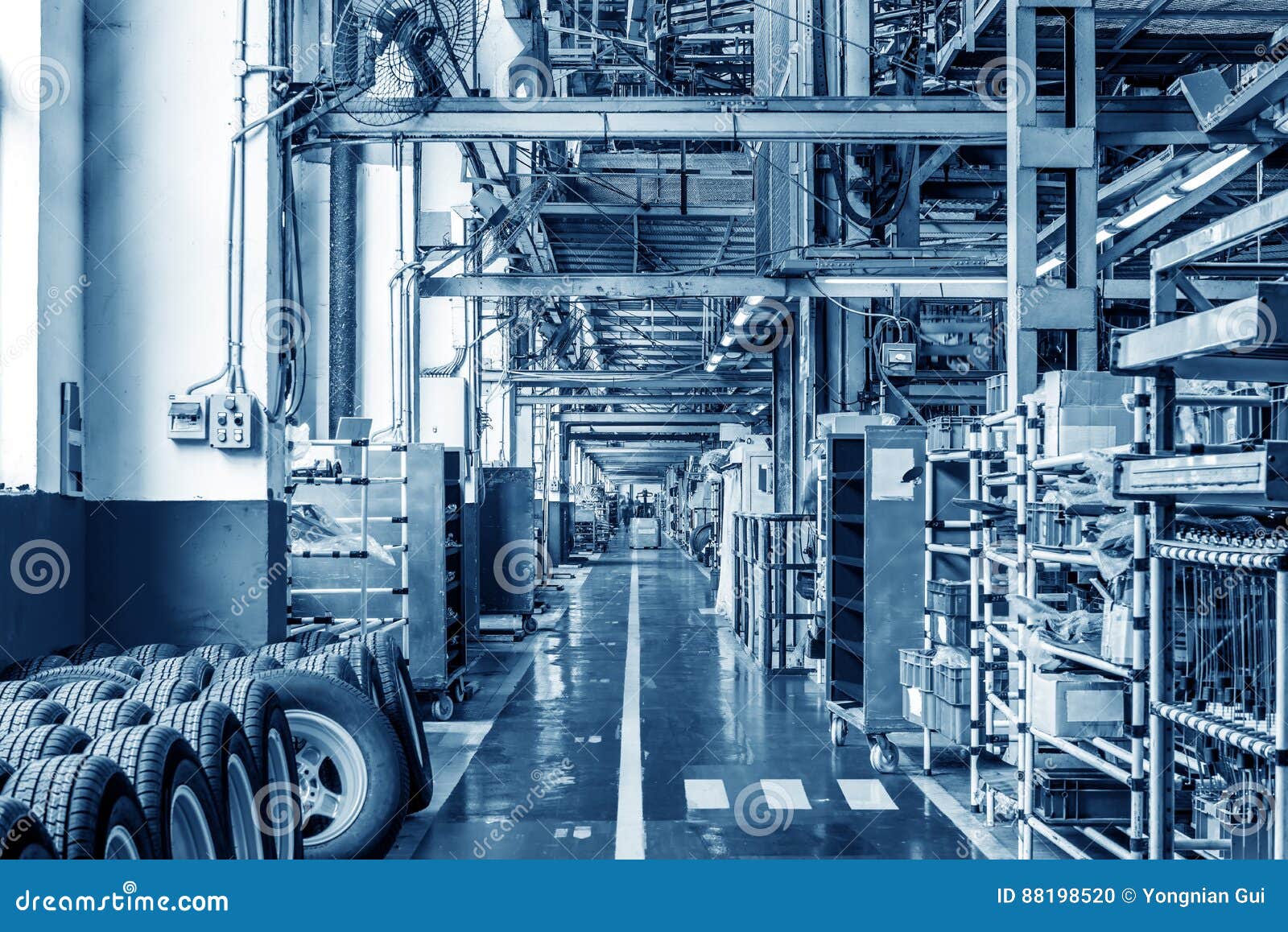 Automobile Factory Workshop Corridor Stock Photo - Image of equipment ...