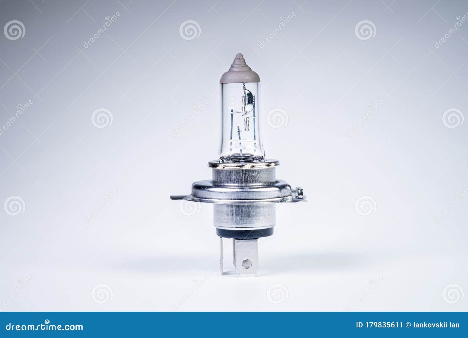 Automobile Halogen Lamp with Socket H4 on a Gray Gradient Background ...