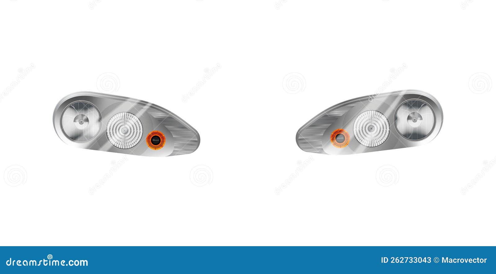 Automobile Headlights Realistic Composition Stock Illustration ...