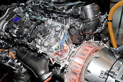 Automobile Hybrid Engine stock photo. Image of demonstration - 14125834