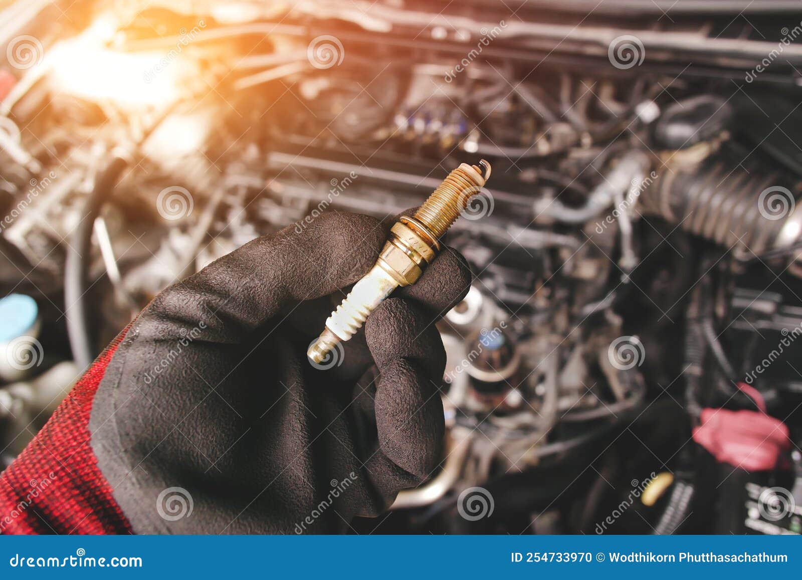 Automobile Iridium Spark Plugs Holds by Auto Mechanic Hand Stock Photo ...
