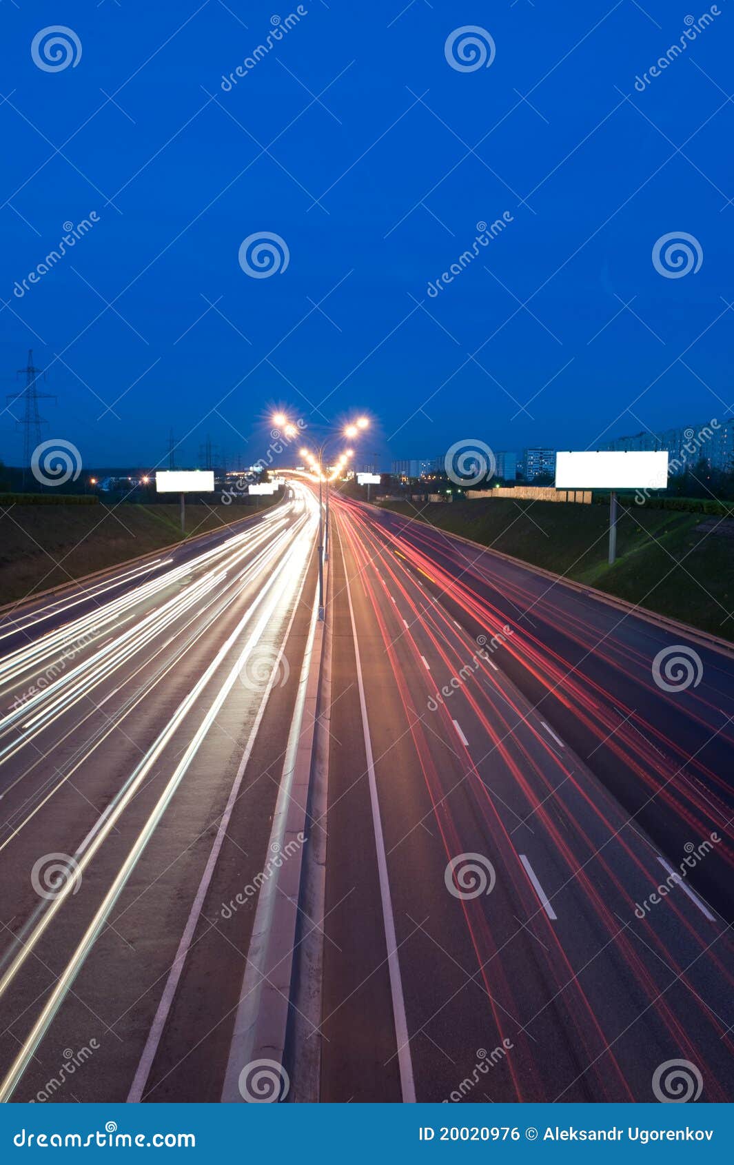 Automobile Lights on the Highway Stock Photo - Image of dark, city ...