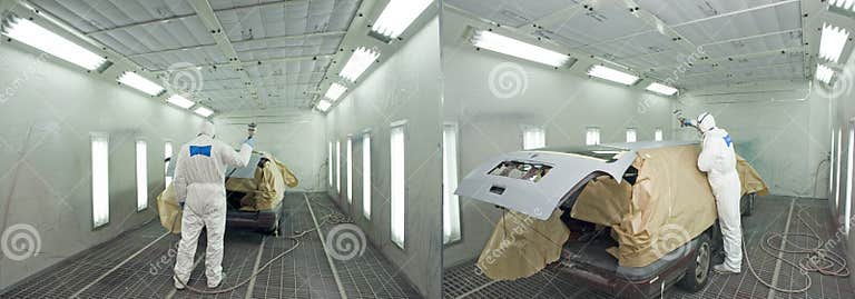 Automobile paintshop stock photo. Image of indoors, industry - 3429304