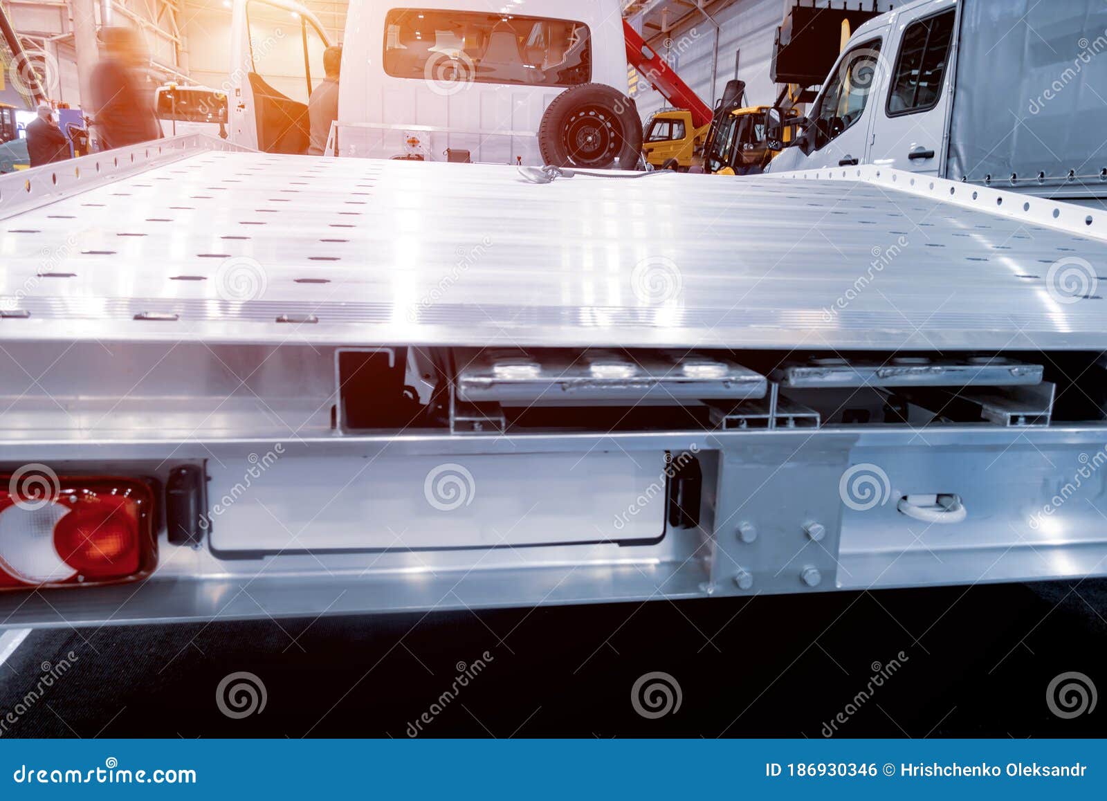 Automobile Platform for Transporting Vehicles. Trailer Back Stock Photo ...
