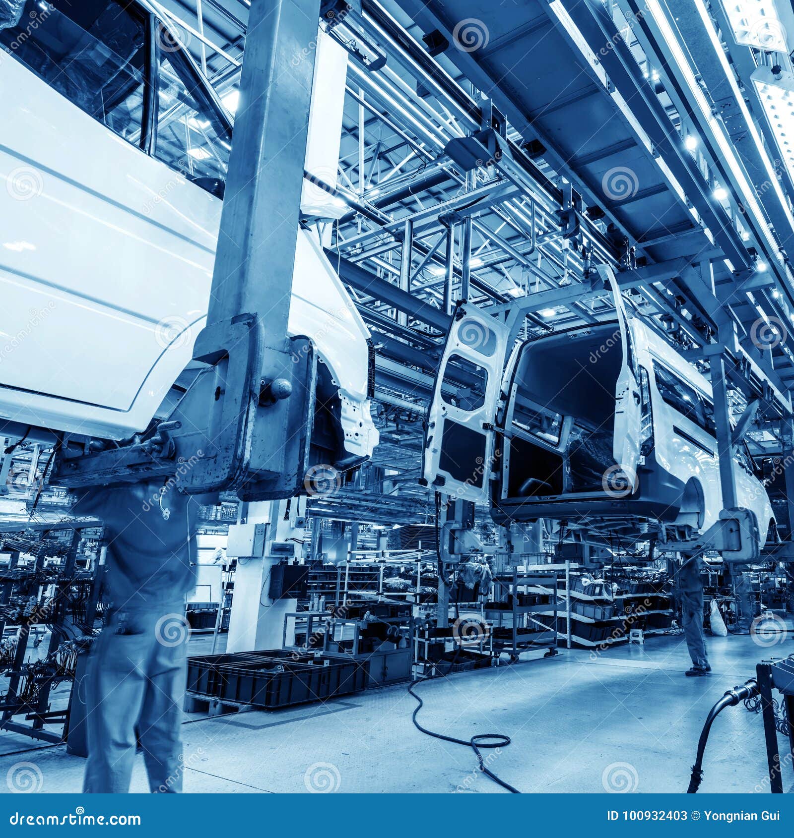 Automobile production line stock image. Image of assembly - 100932403