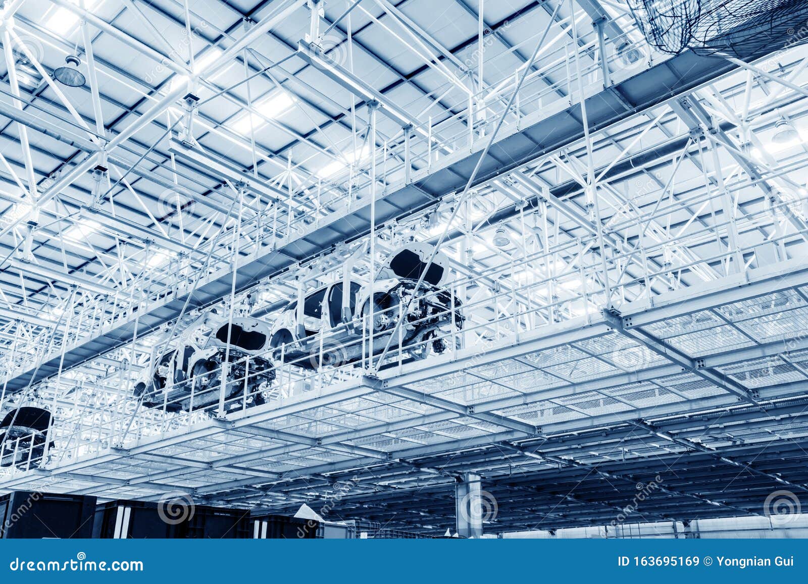 Automobile production line stock image. Image of interior - 163695169