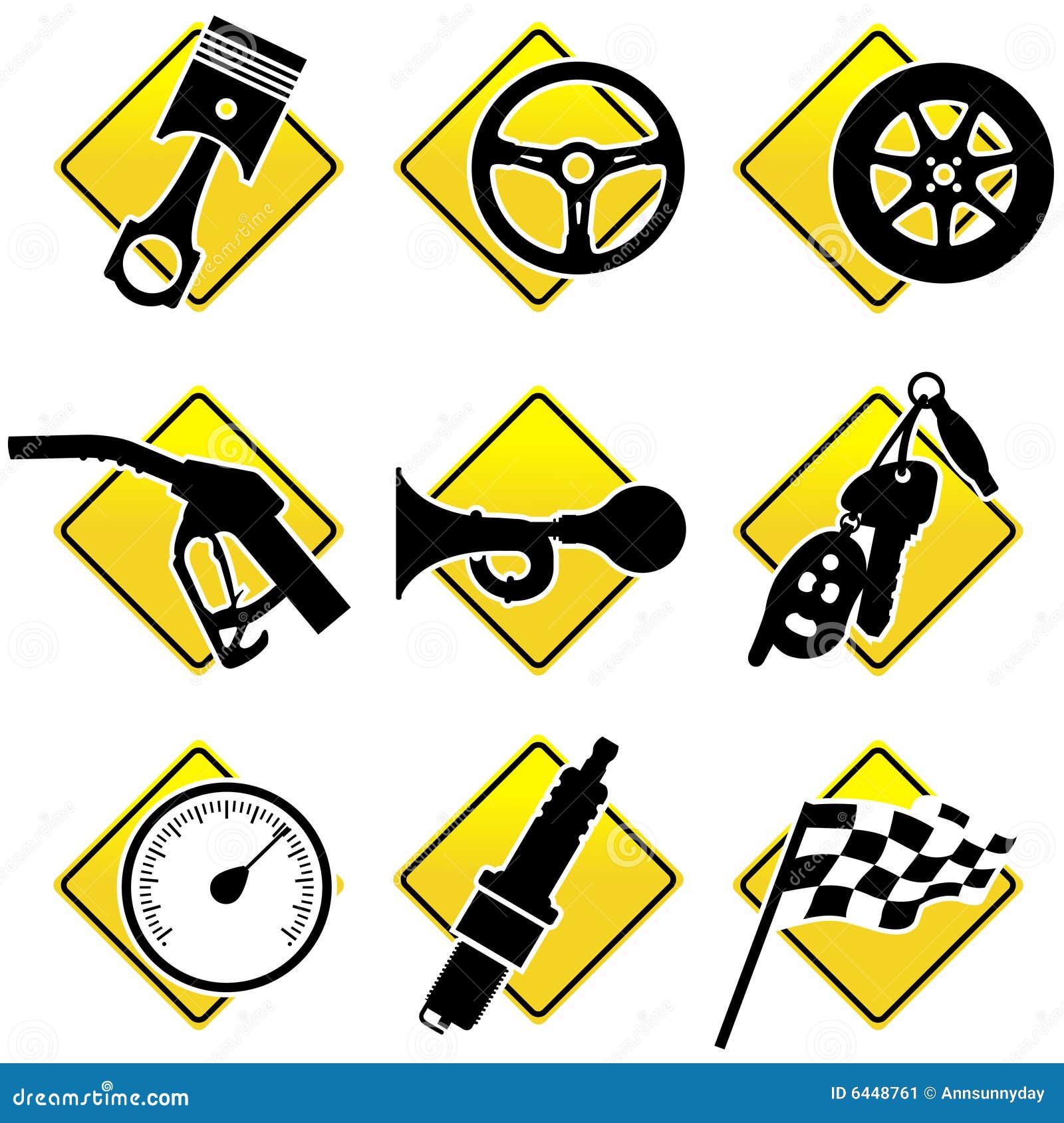 Automobile and Racing Icons Stock Vector - Illustration of gauge, drive ...