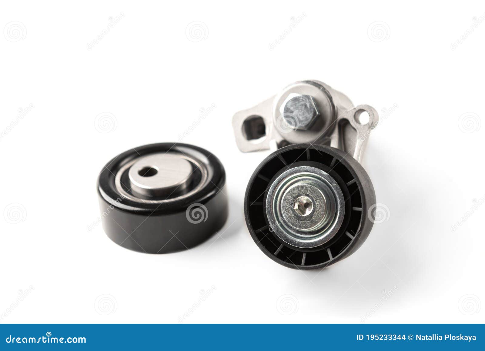 Automobile Roller Timing System Engine Isolated on White Background ...