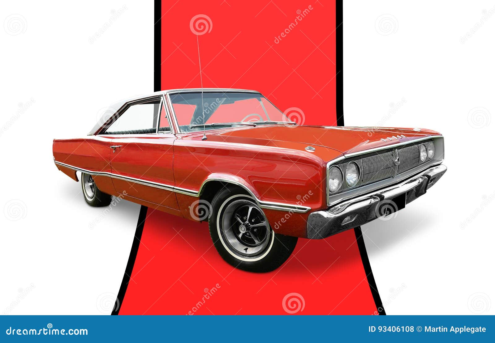 Automobile Rouge De Dodge Coronet Photo stock - Image du fond, moteur ...
