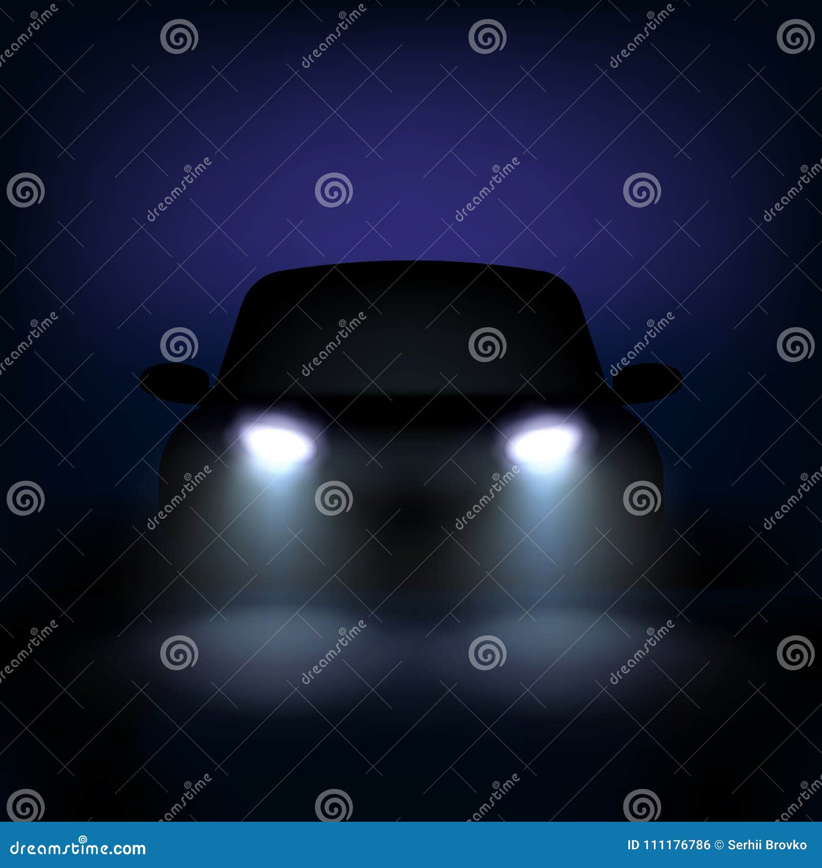 Car Headlights Bar, Led Automobile Light. Realistic Auto Lights Front ...