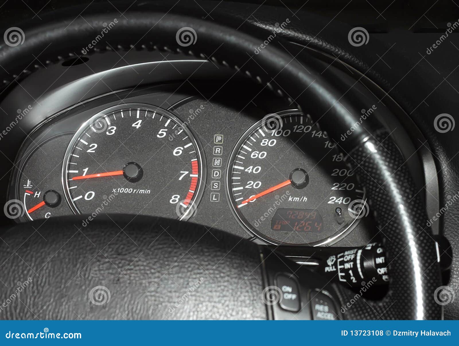 Automobile Speedometer and Tachometer Stock Photo - Image of instrument ...